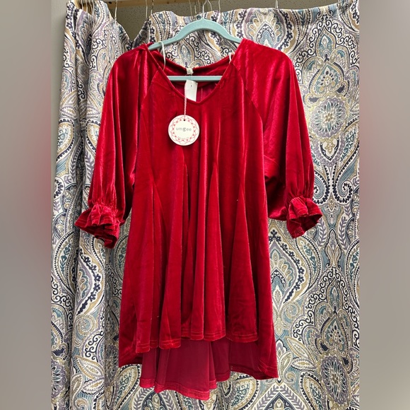 Umgee | Tops | Umgee Velvet Red Blouse | Poshmark